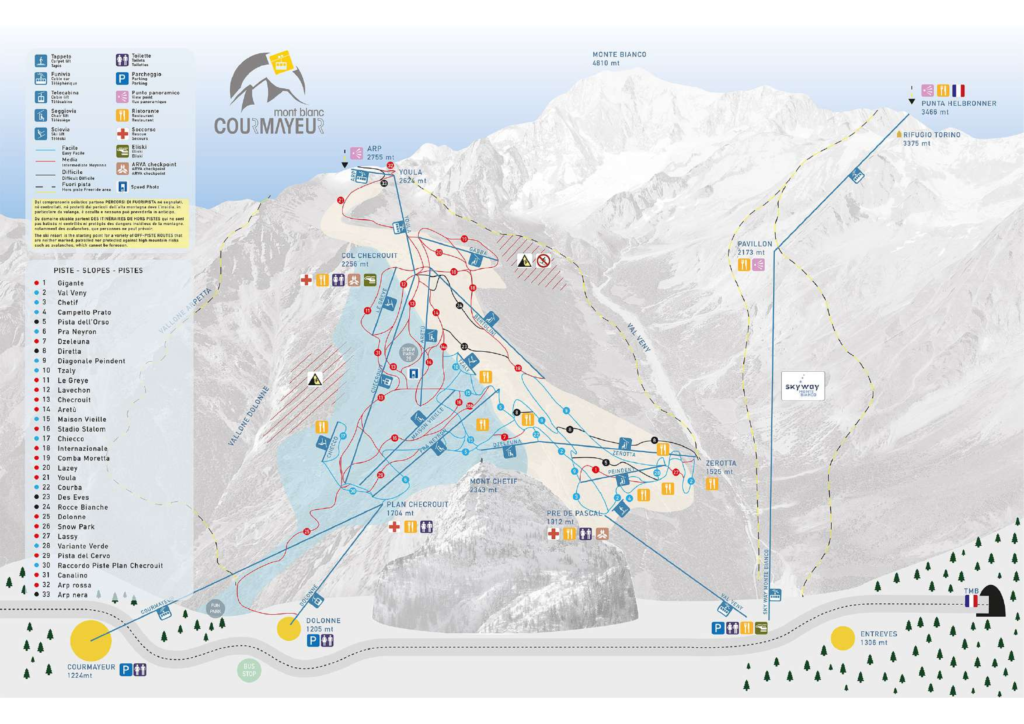 Courmayeur Ski Map - Ski Map Master