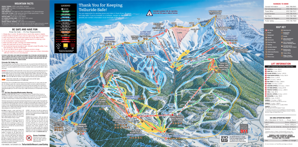 Telluride Ski Map - Ski Map Master