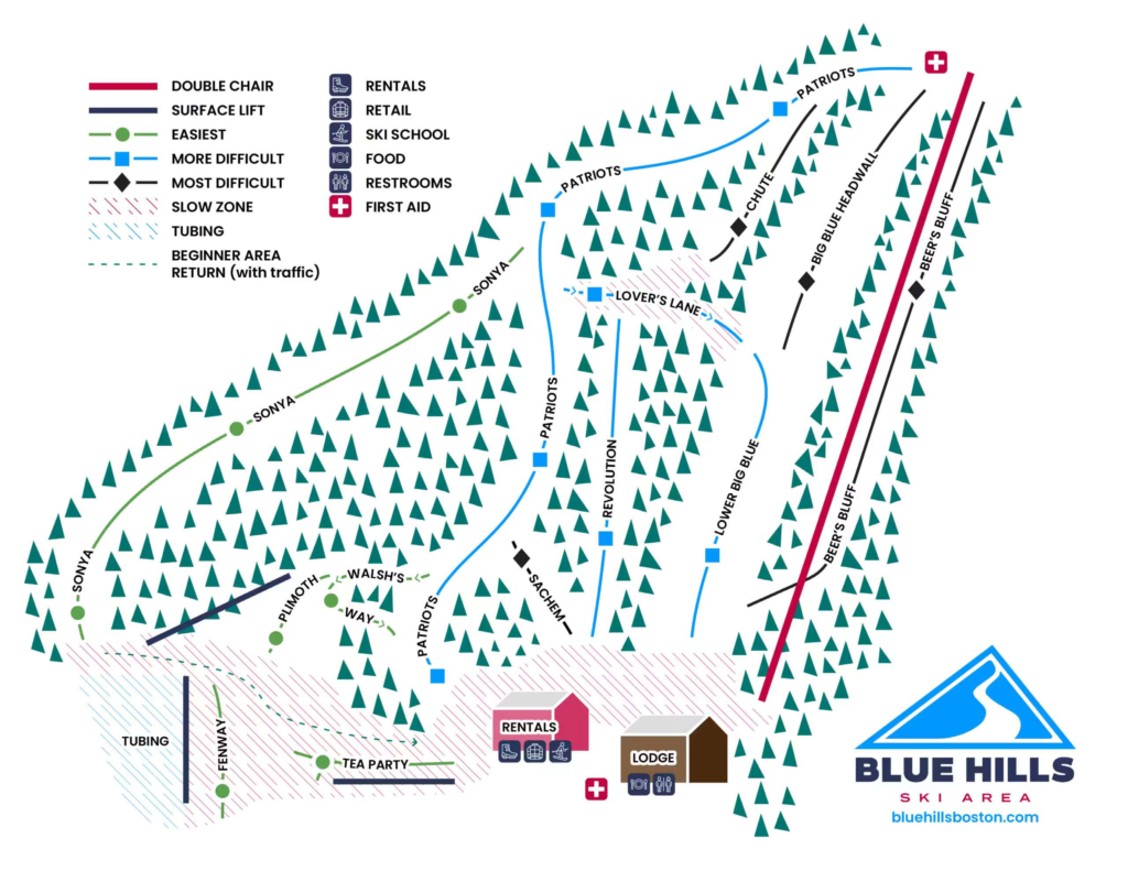 Blue Hills Ski Map - Ski Map Master