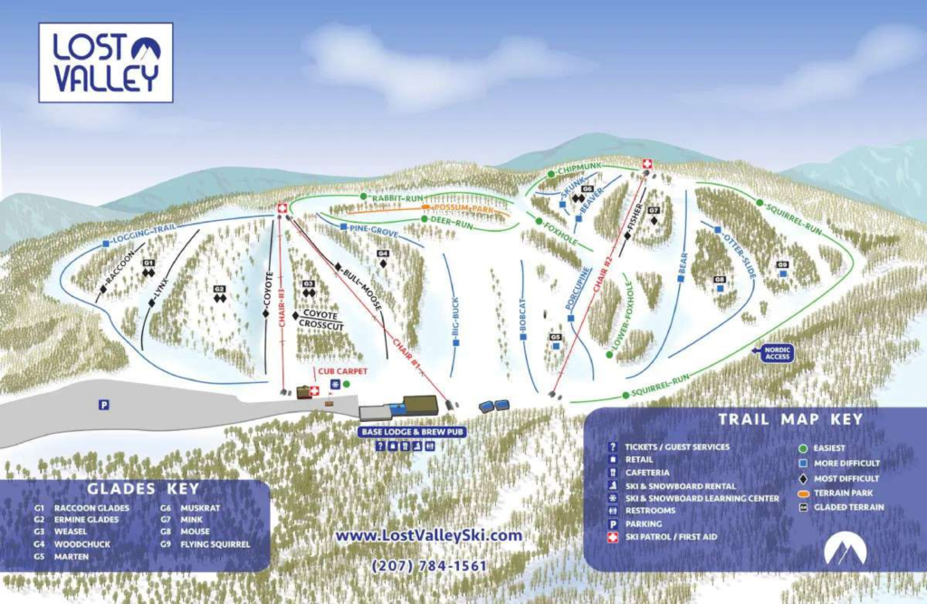 Lost Valley Ski Map - Ski Map Master