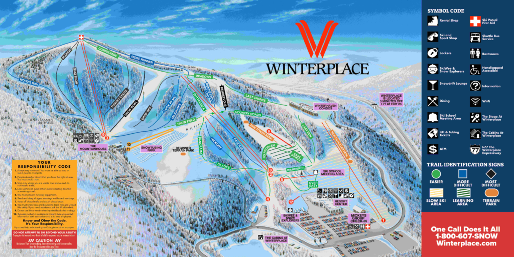 Winterplace Ski Resort Ski Map - Ski Map Master