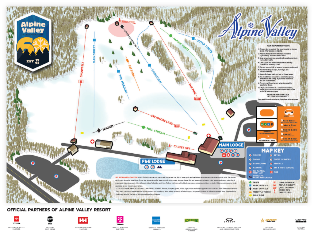 Alpine Valley Ski Map - Ski Map Master