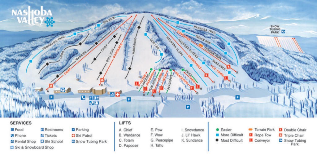 Nashoba Valley Ski Map - Ski Map Master