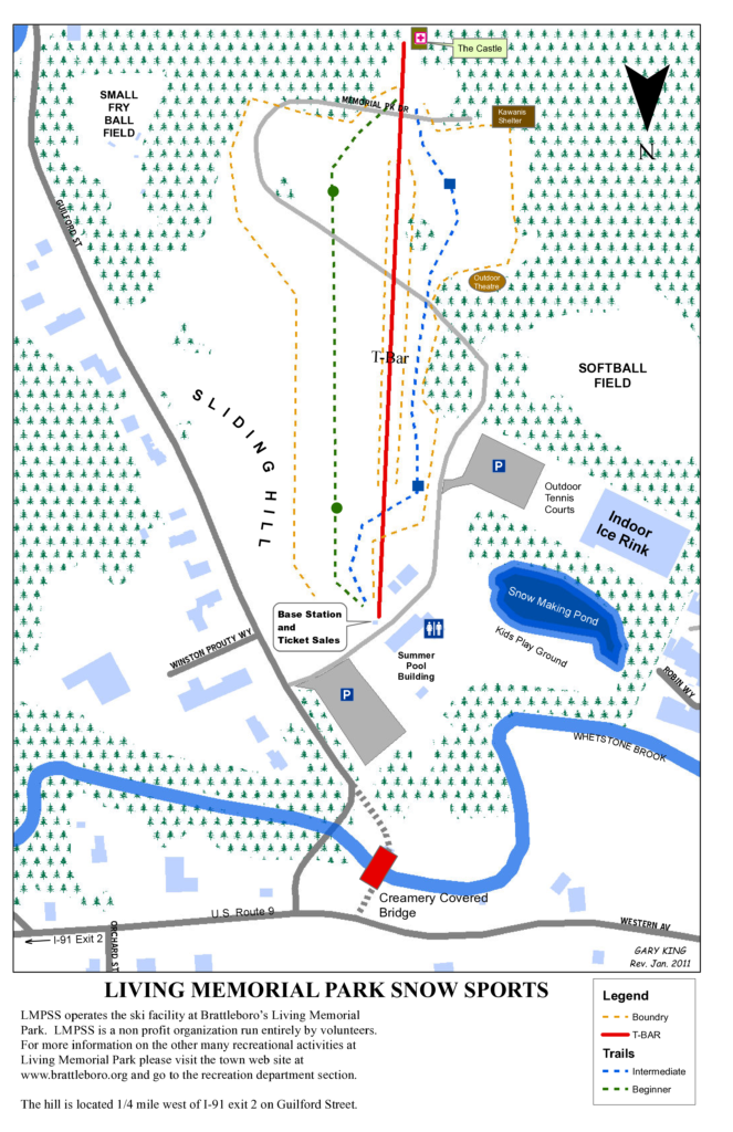 Living Memorial Park Ski Map - Ski Map Master