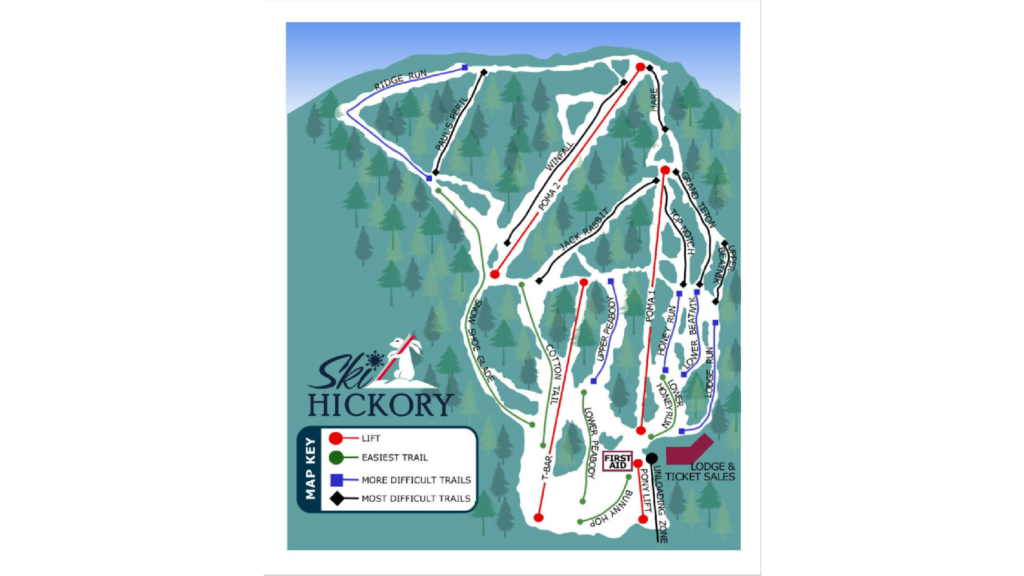 Hickory Ski Map - Ski Map Master