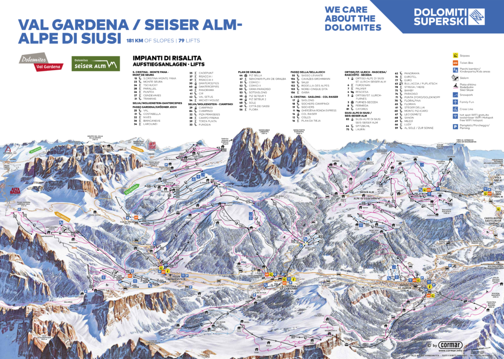 Val Gardena Ski Map - Ski Map Master